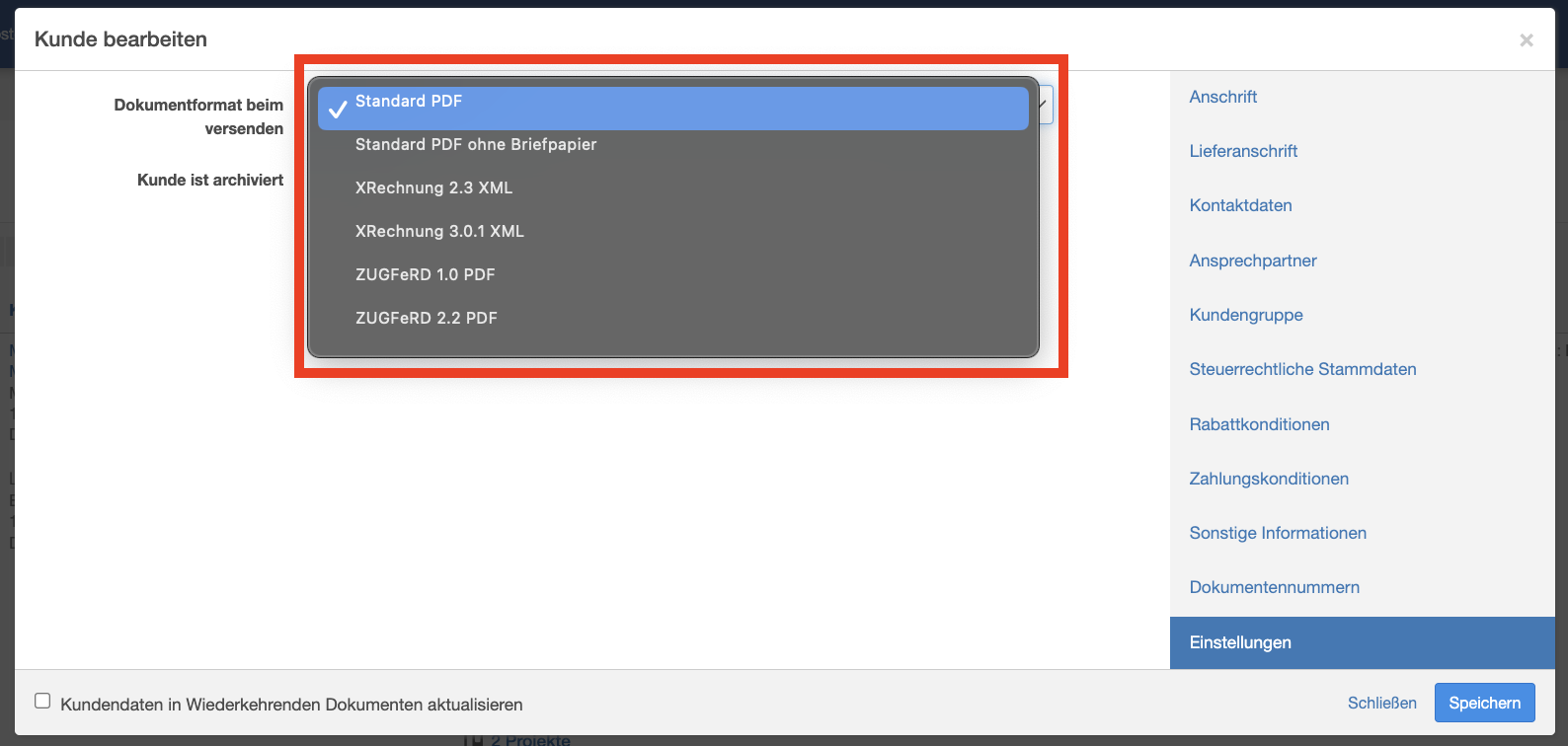 E-Rechnungen in easybill (ZUGFeRD/XRechnung) – easybill GmbH